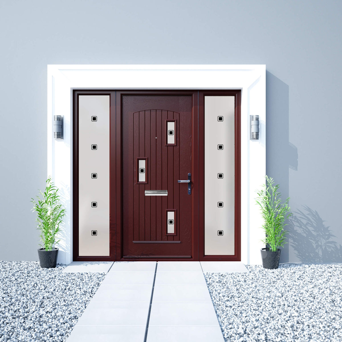 Burgundy Picasso Custom Made External Door – Emerald Doors