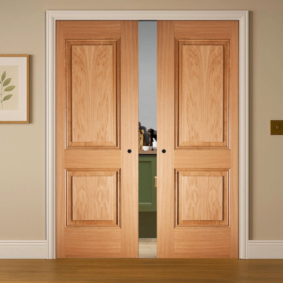 Arnhem Oak Double Pocket Door Set – Emerald Doors