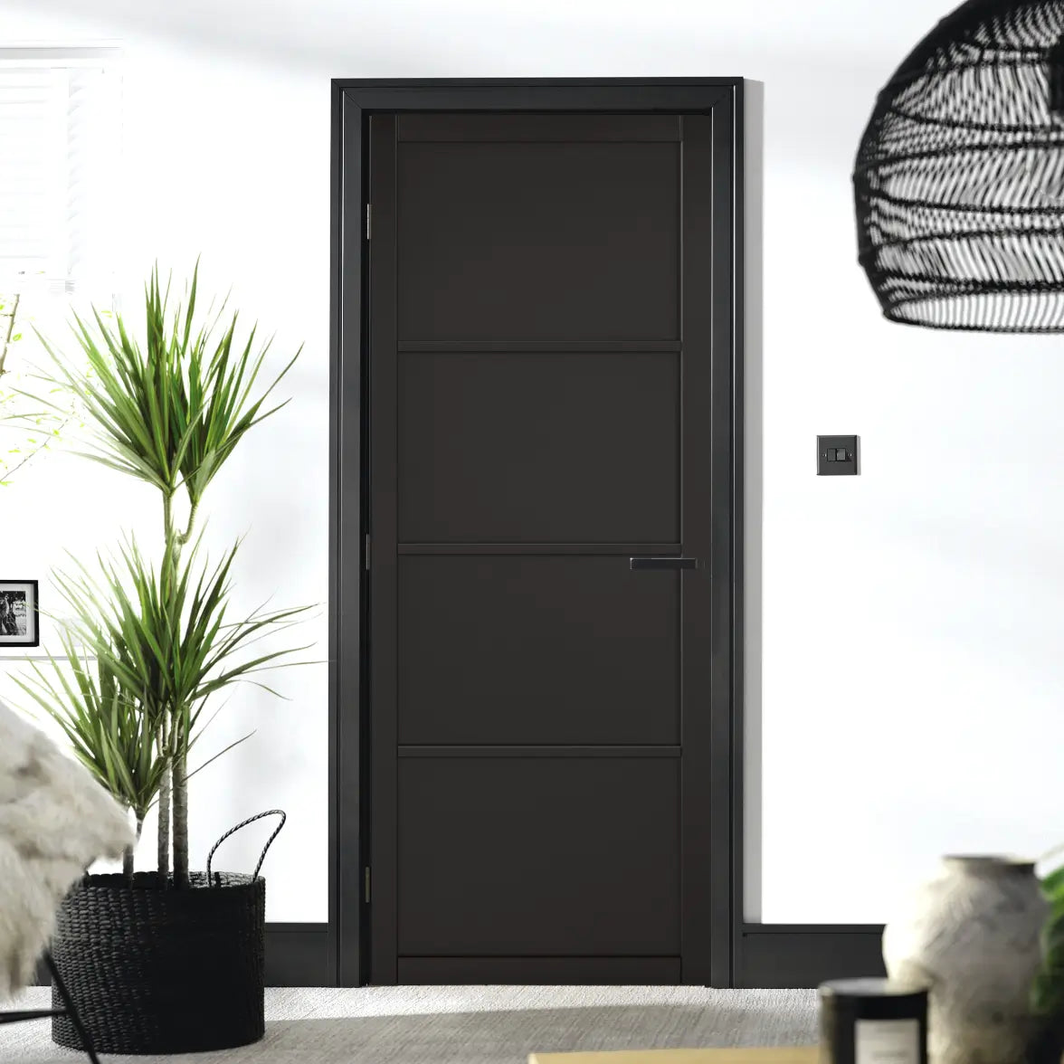 Black Soho 4P Custom Made Industrial Style Door – Emerald Doors