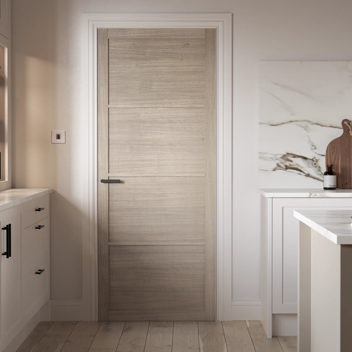 Blonde Oak Soho 4 Panel Slimline Internal Door – Emerald Doors