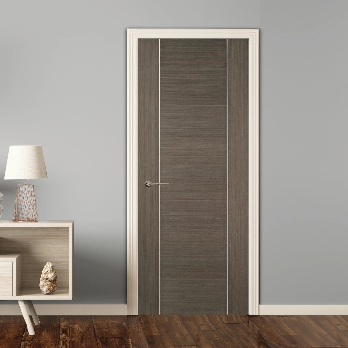 Buy Contemporary Alcaraz Grey Fire Door | Emerald Doors