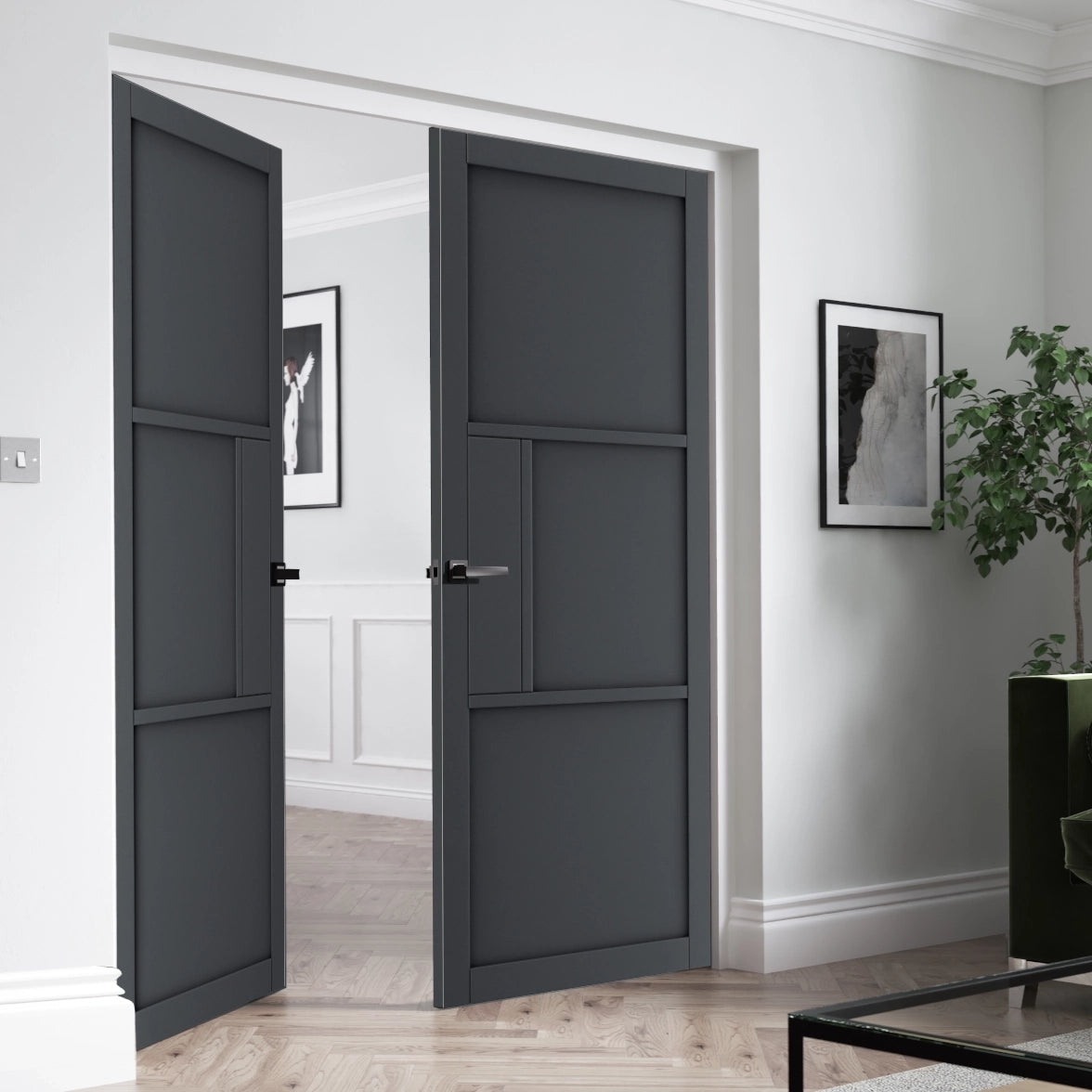 Cosmo Grey Laminate Door Pair – Emerald Doors