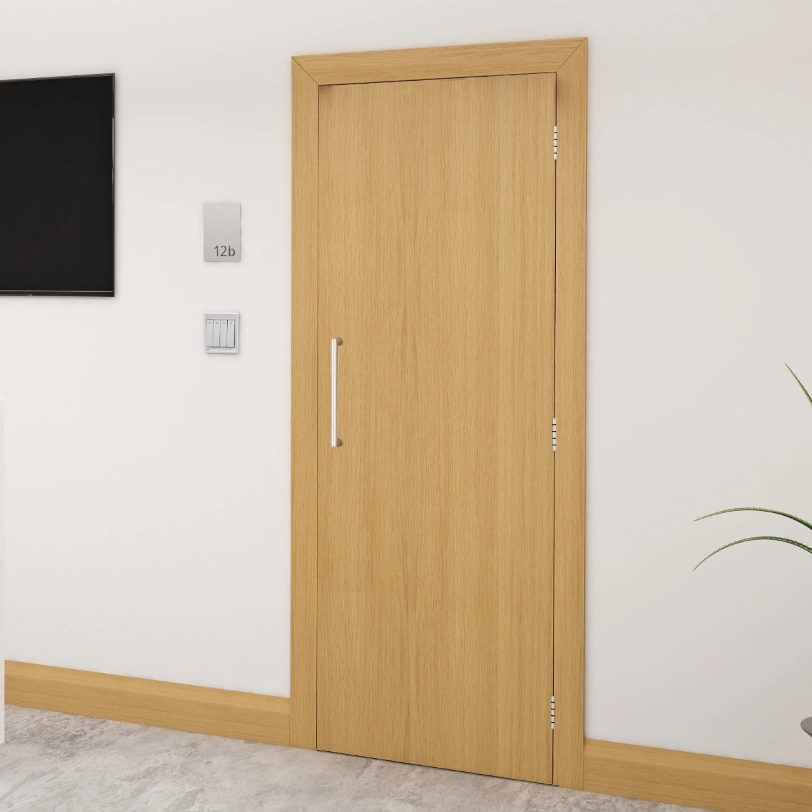 Premium Oak Flush Fire Door FD60 – Emerald Doors