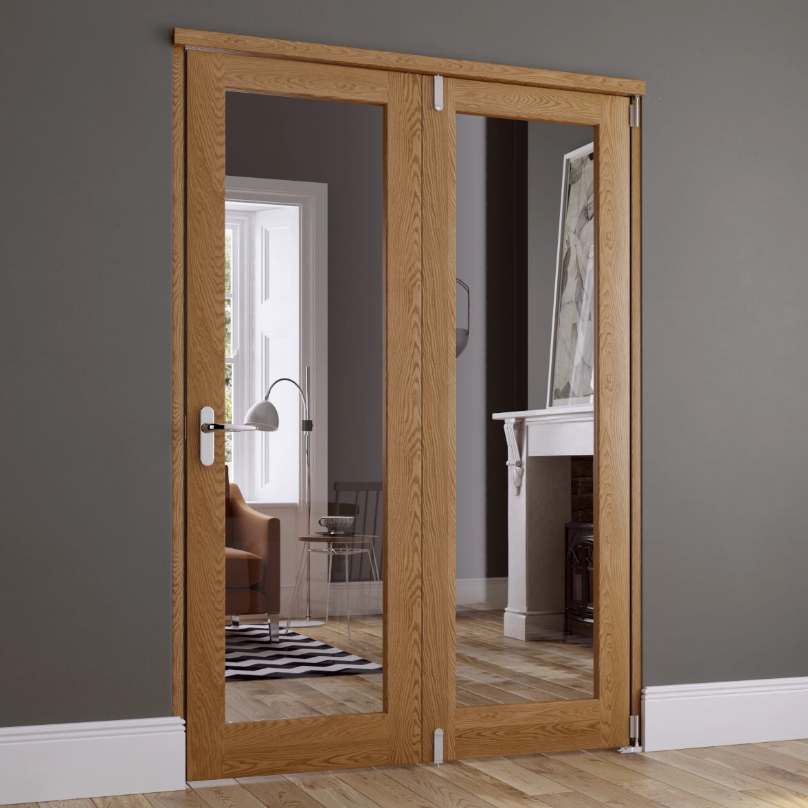 Oak Pattern 10 Fold Flat Internal Door Set 1500mm – Emerald Doors