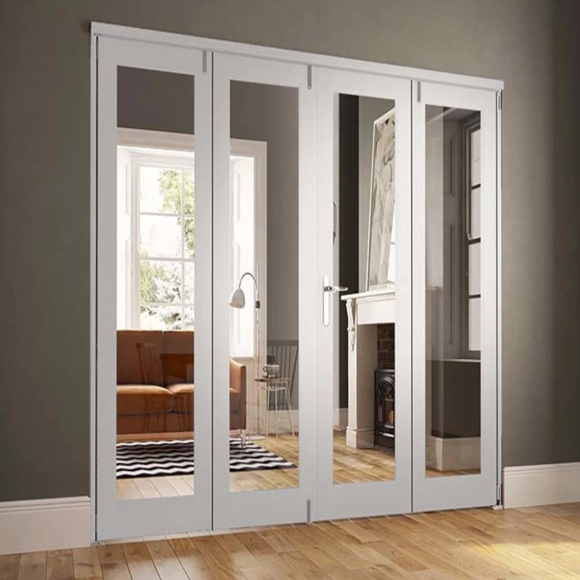 White Pattern 10 Fold Flat Internal Door Set 2400mm – Emerald Doors