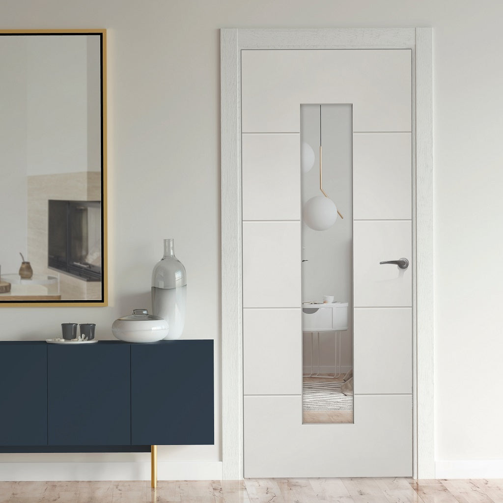 4 Line Horizontal Glazed Internal Door | 4 Line Glazed White Door ...