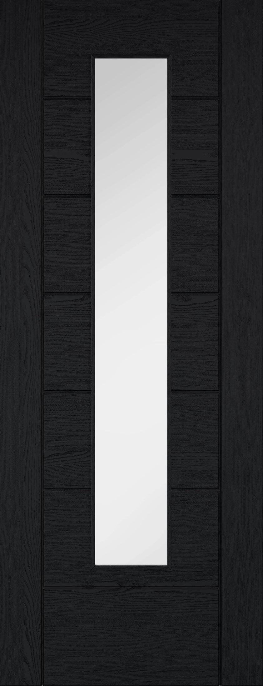 Linear Black 7 Panel Laminate Glazed Door – Emerald Doors