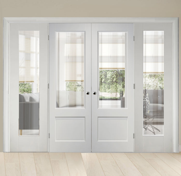 Madison Clear Glazed French Doors with Side Panels – Emerald Doors
