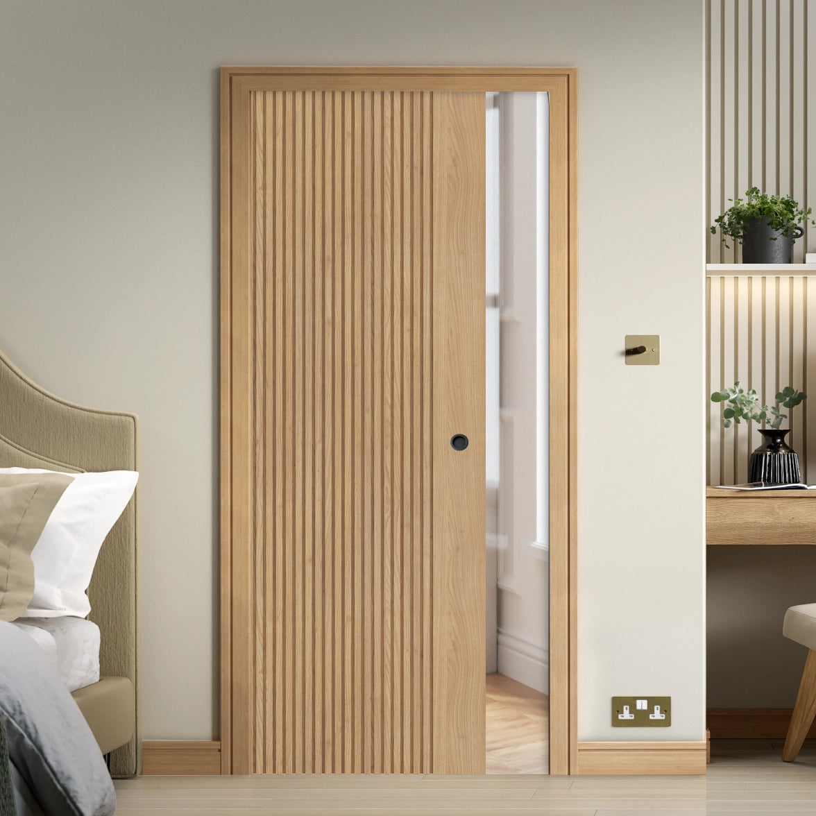 Melbourne Modern Oak Pocket Door Set – Emerald Doors