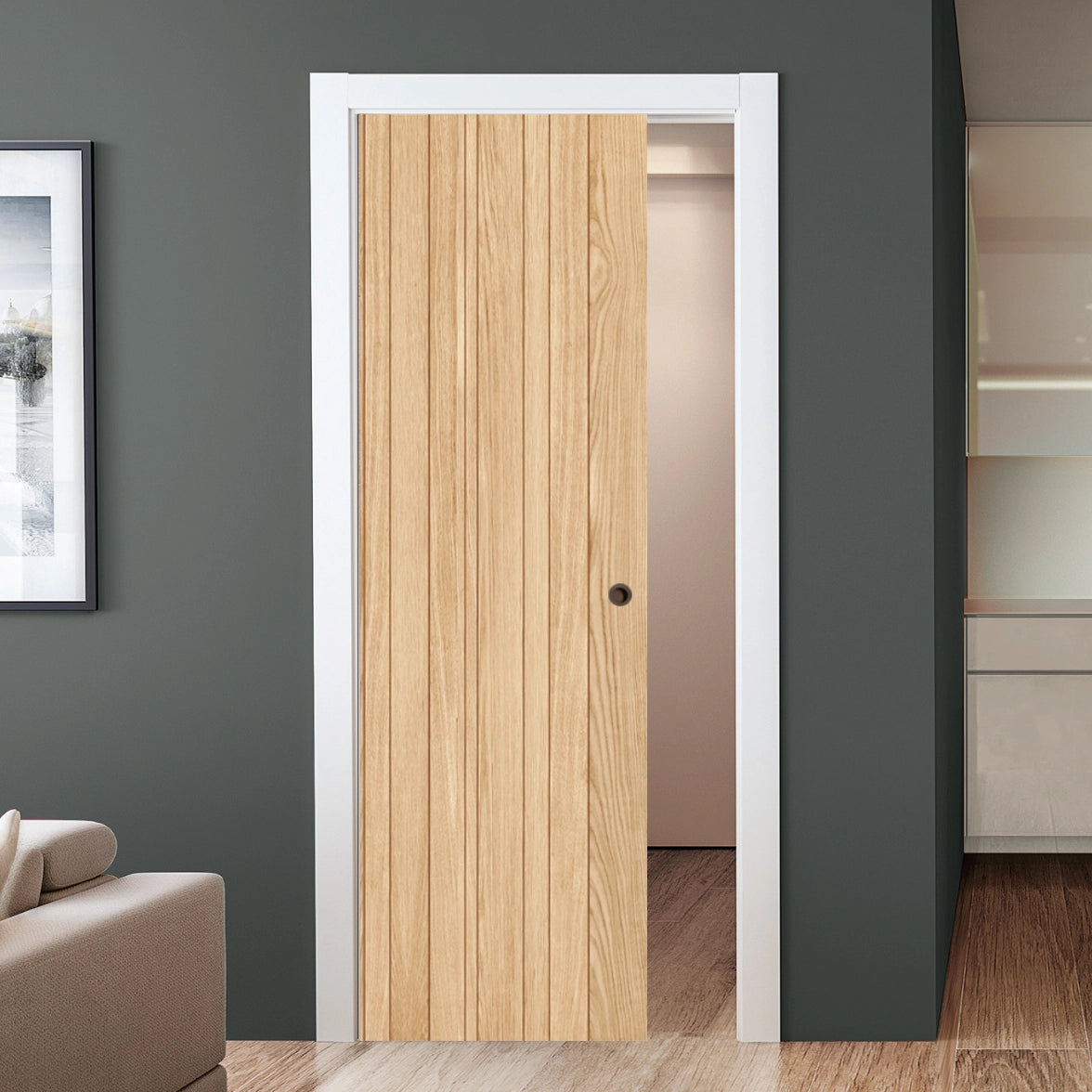 Montreal Oak Pocket Door Set – Emerald Doors