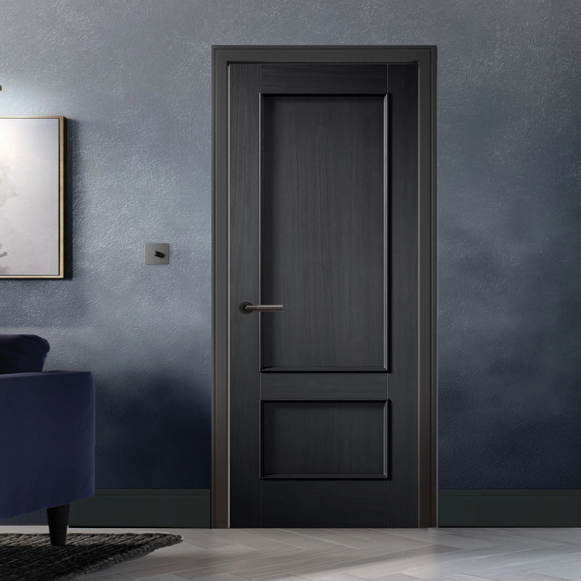 Black Charcoal Murcia 2 Panel Internal Fire Door – Emerald Doors