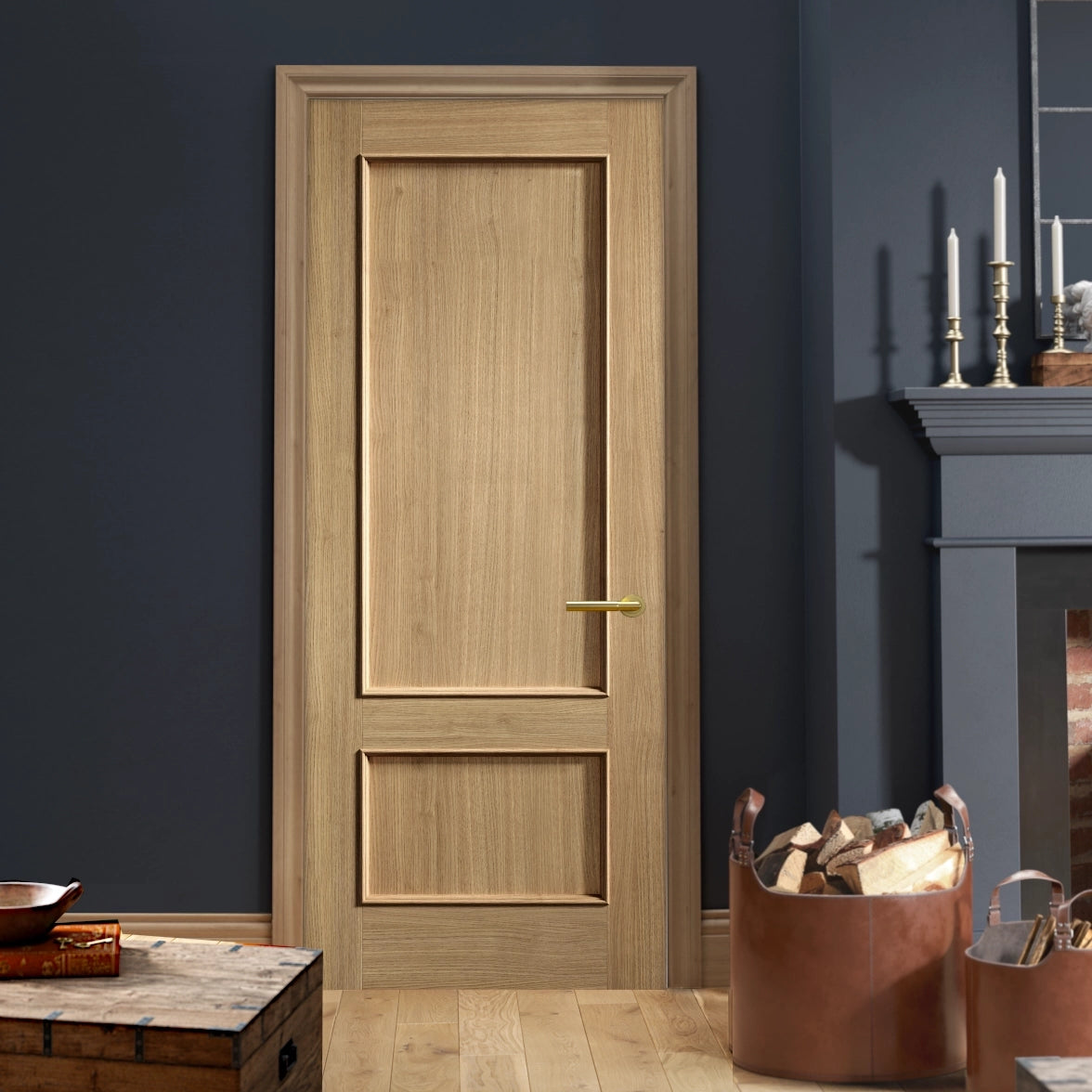 Oak Murcia 2 Panel Internal Door Fully Finished – Emerald Doors