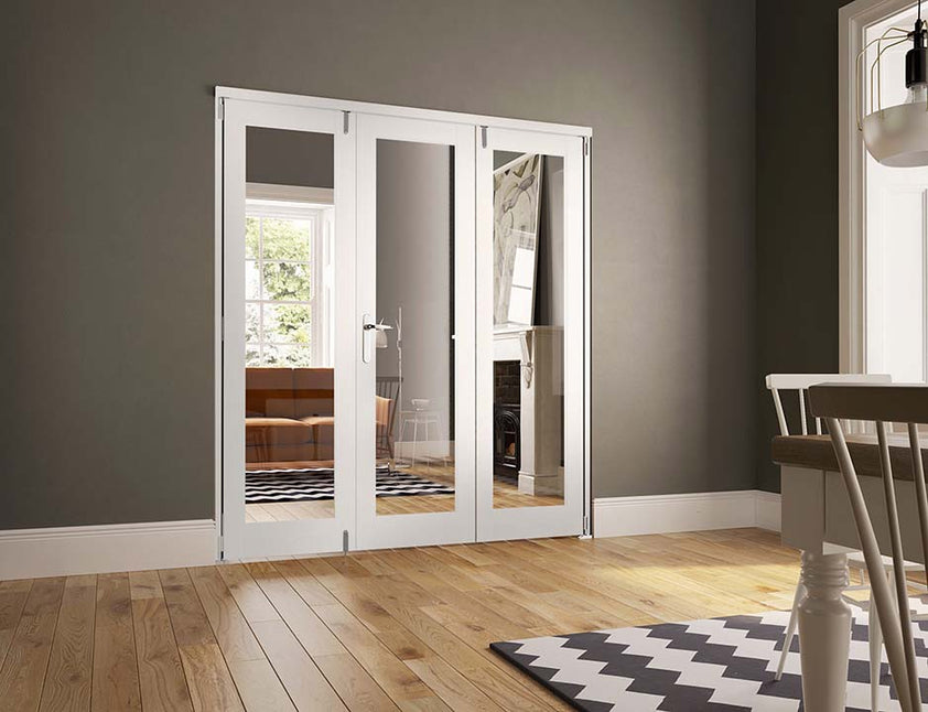 White Pattern 10 Fold Flat Internal Door Set 2100mm – Emerald Doors