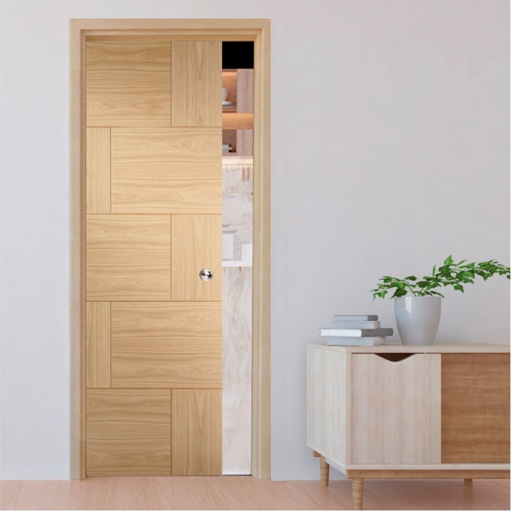 Ravenna Oak Fire Rated Pocket Door System – Emerald Doors