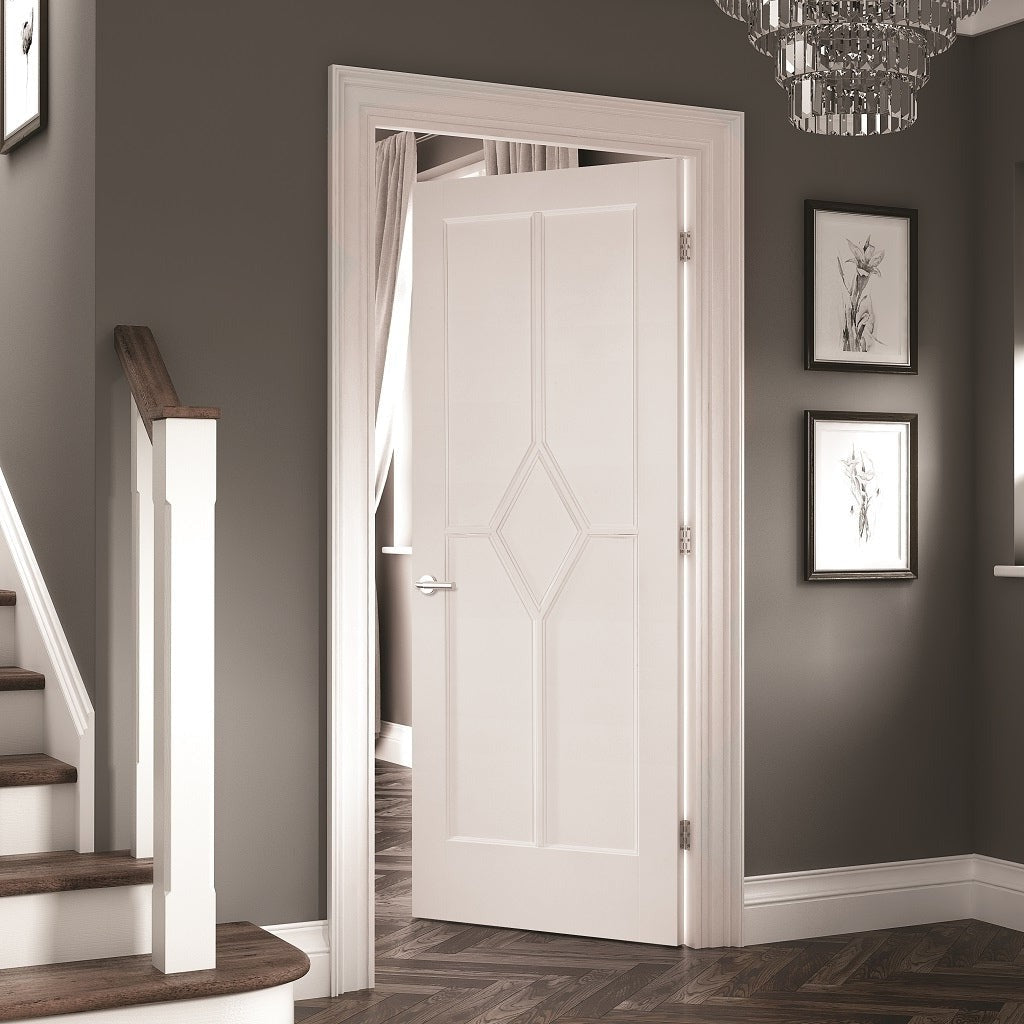 Buy REIMS WHITE PRIMED FIRE DOOR | Emerald Doors