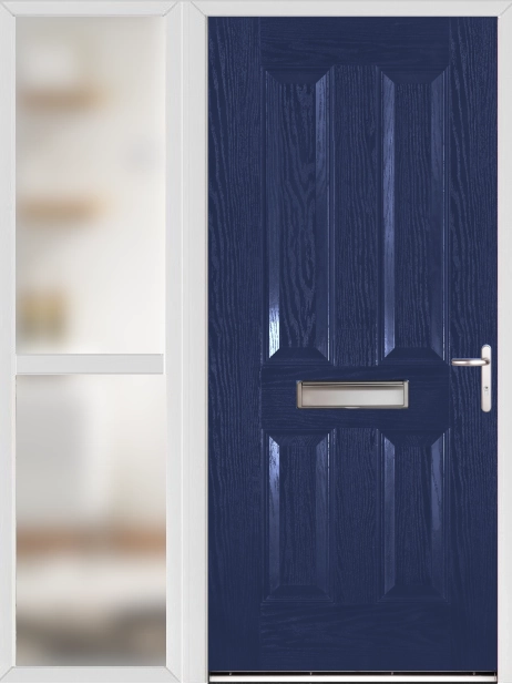 Richmond Blue External Fire Doorset with Sidelight – Emerald Doors