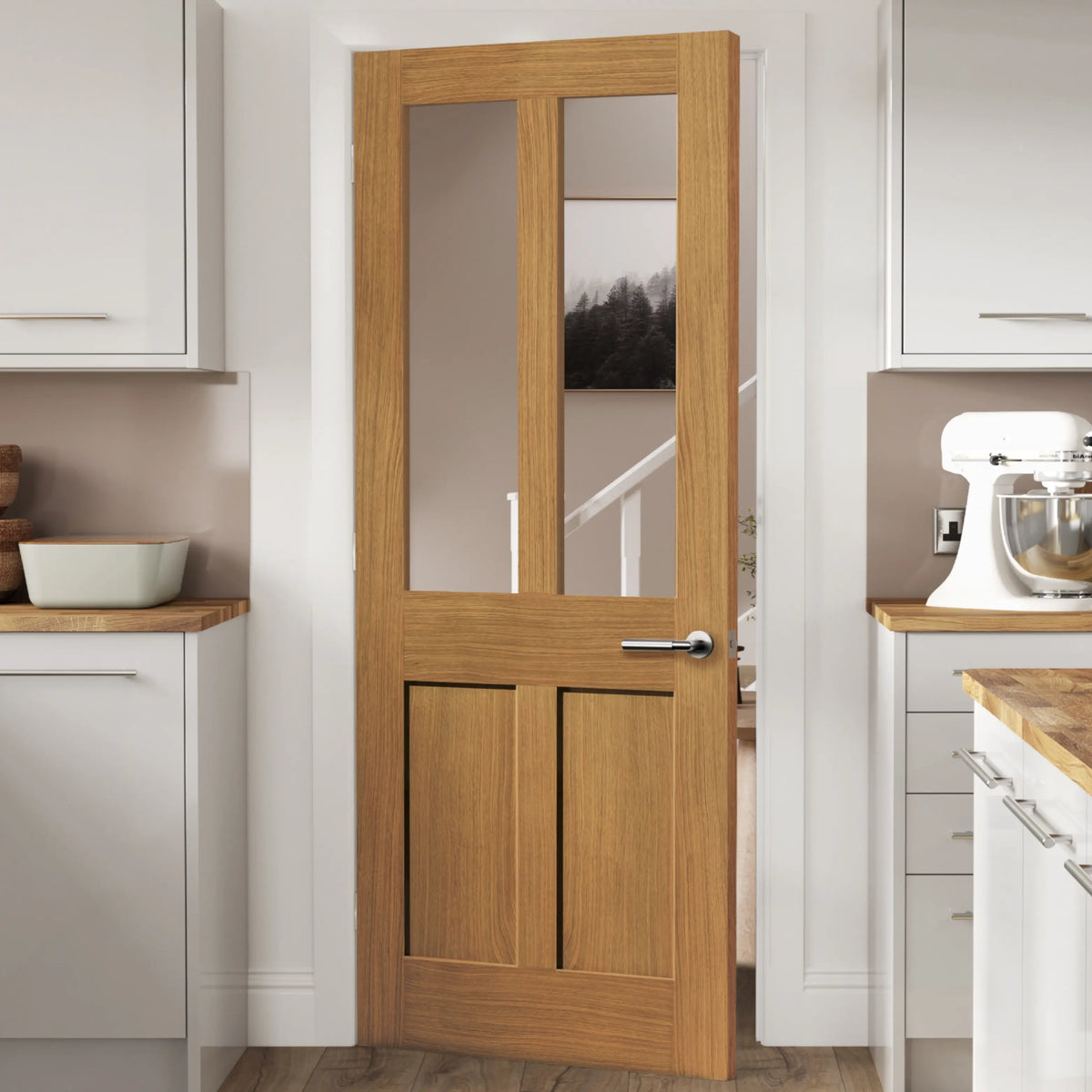 Rushmore Oak Clear Glazed Internal Door | Emerald Doors