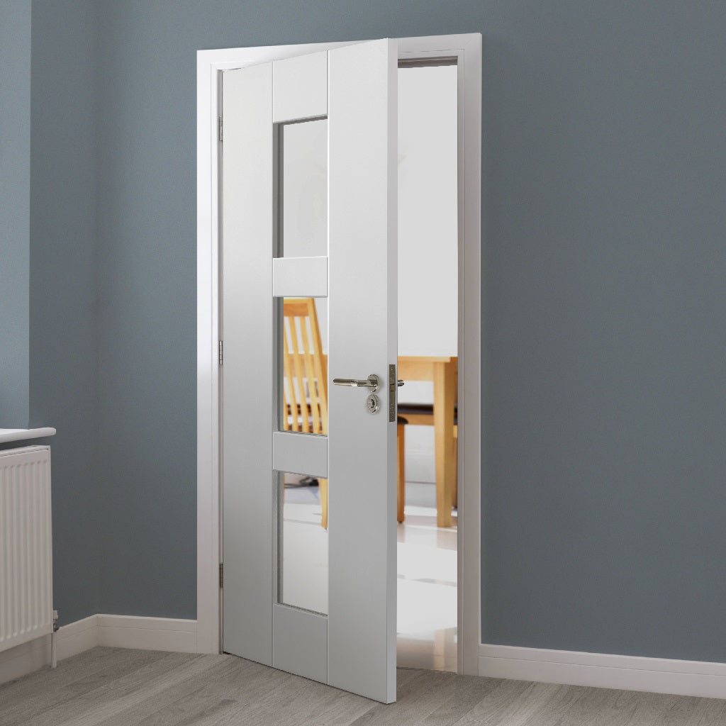 Buy Contemporary White Geo Glazed Internal | Emerald Doors