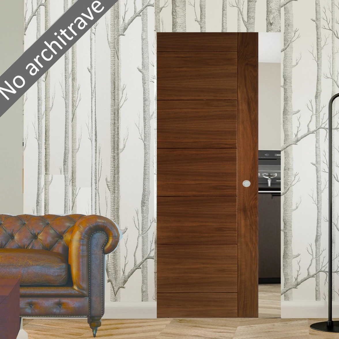 Seville Walnut Flush Pocket Door Set – Emerald Doors