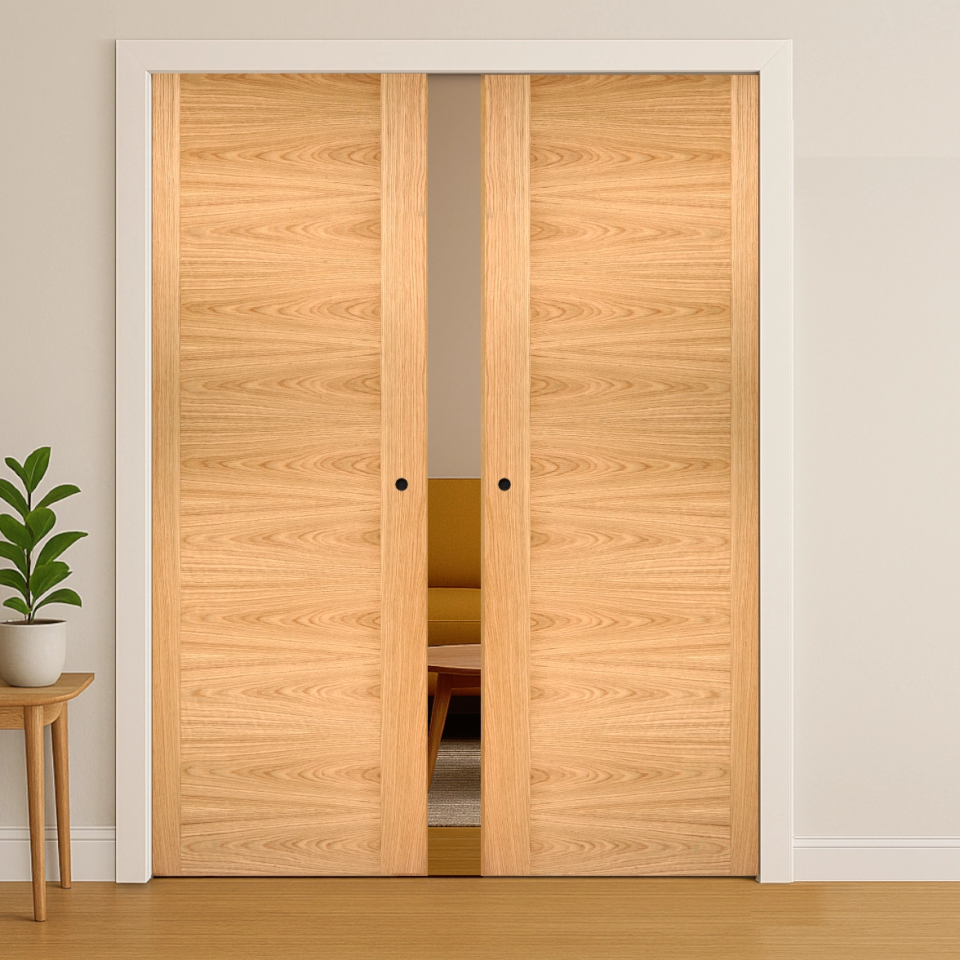 Oak Sofia Double Pocket Door Set – Emerald Doors