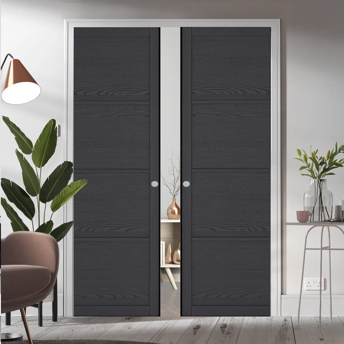 Charcoal Soho Double Pocket Doors | Soho Double Pocket Doors | Emerald ...