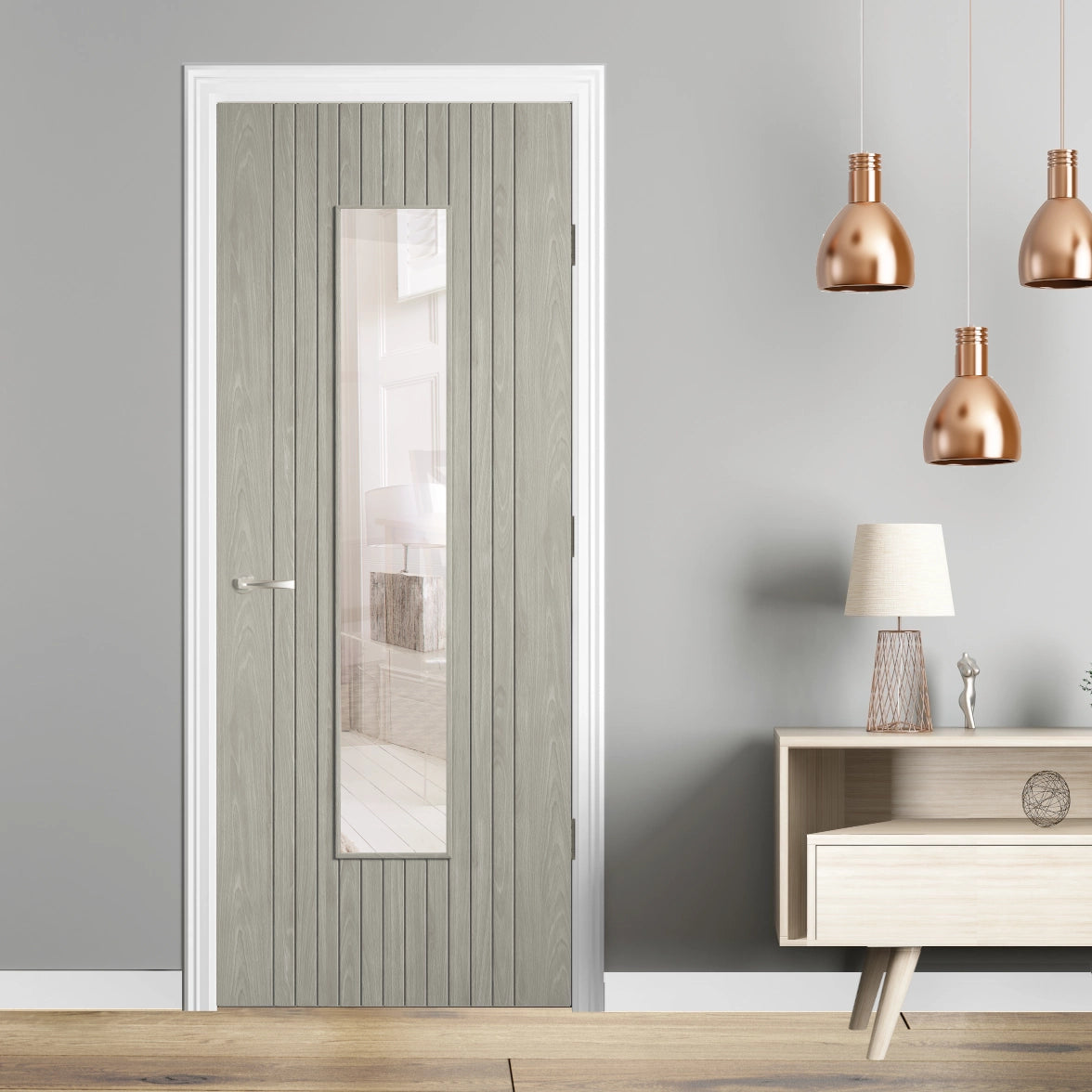 Sydney Light Grey Laminate Glazed Door – Emerald Doors