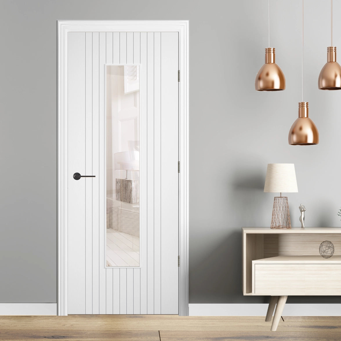Sydney White Laminate Glazed Door – Emerald Doors
