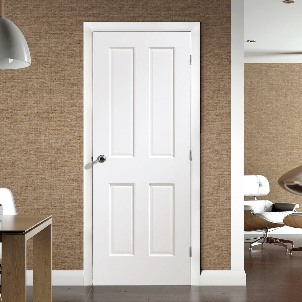 Buy Victorian White 4 Panel Fire Door Fully Finished | Emerald Doors