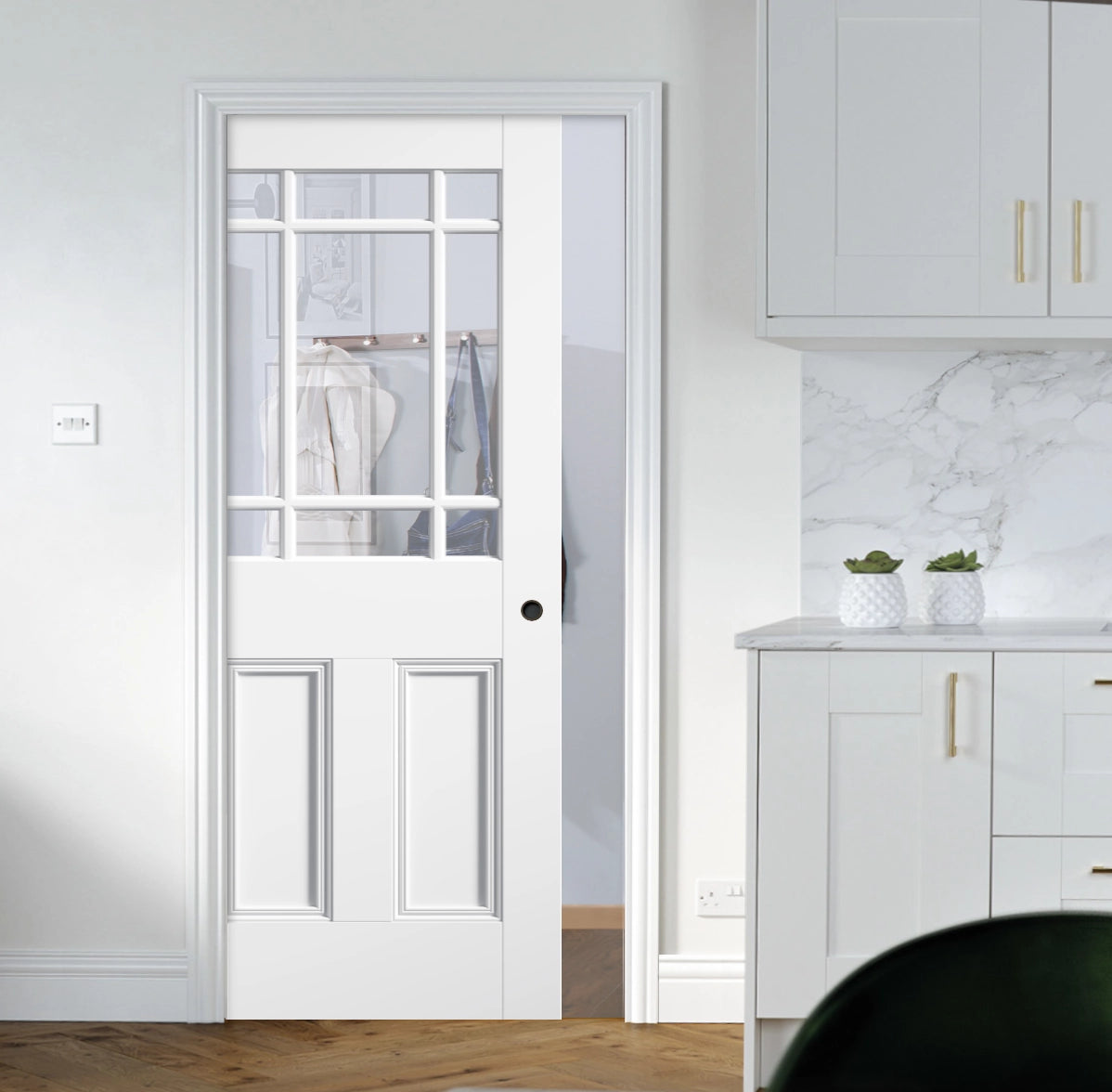 Nostalgia White Downham 9L Pocket Door Set – Emerald Doors