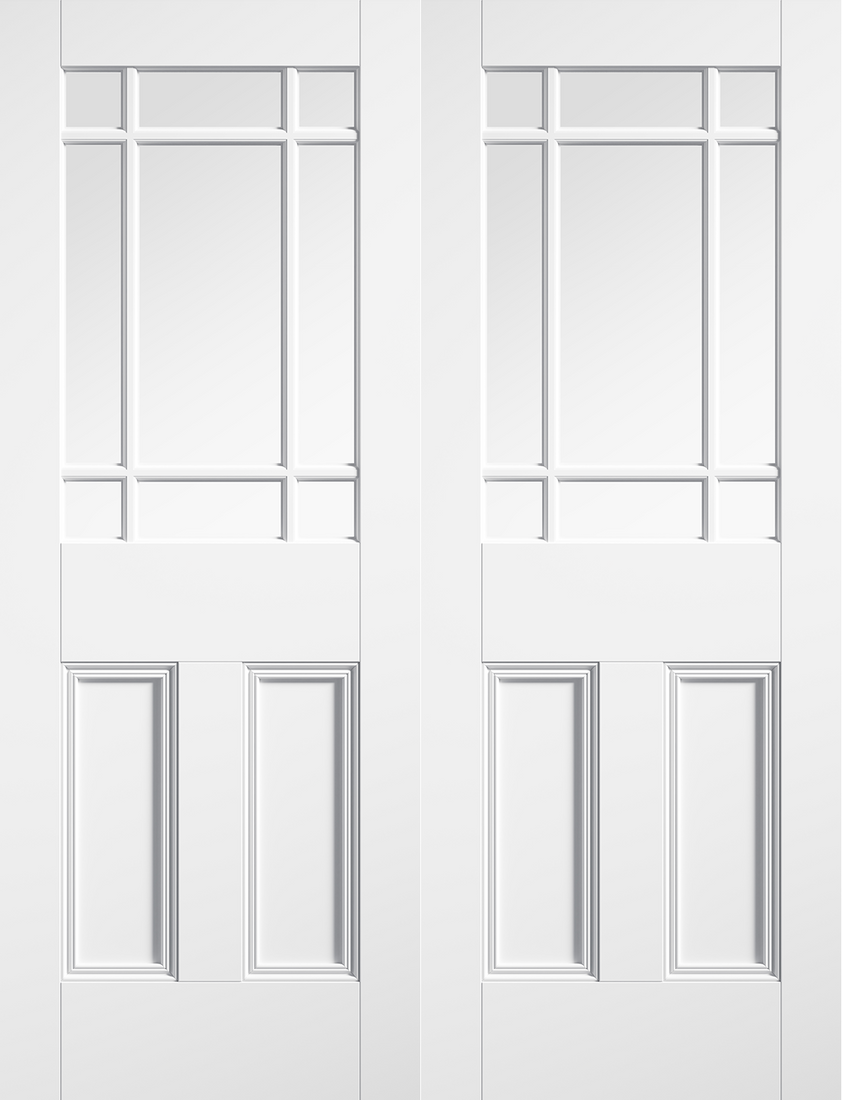 Nostalgia White Downham Clear Glazed Internal Door Pair – Emerald Doors