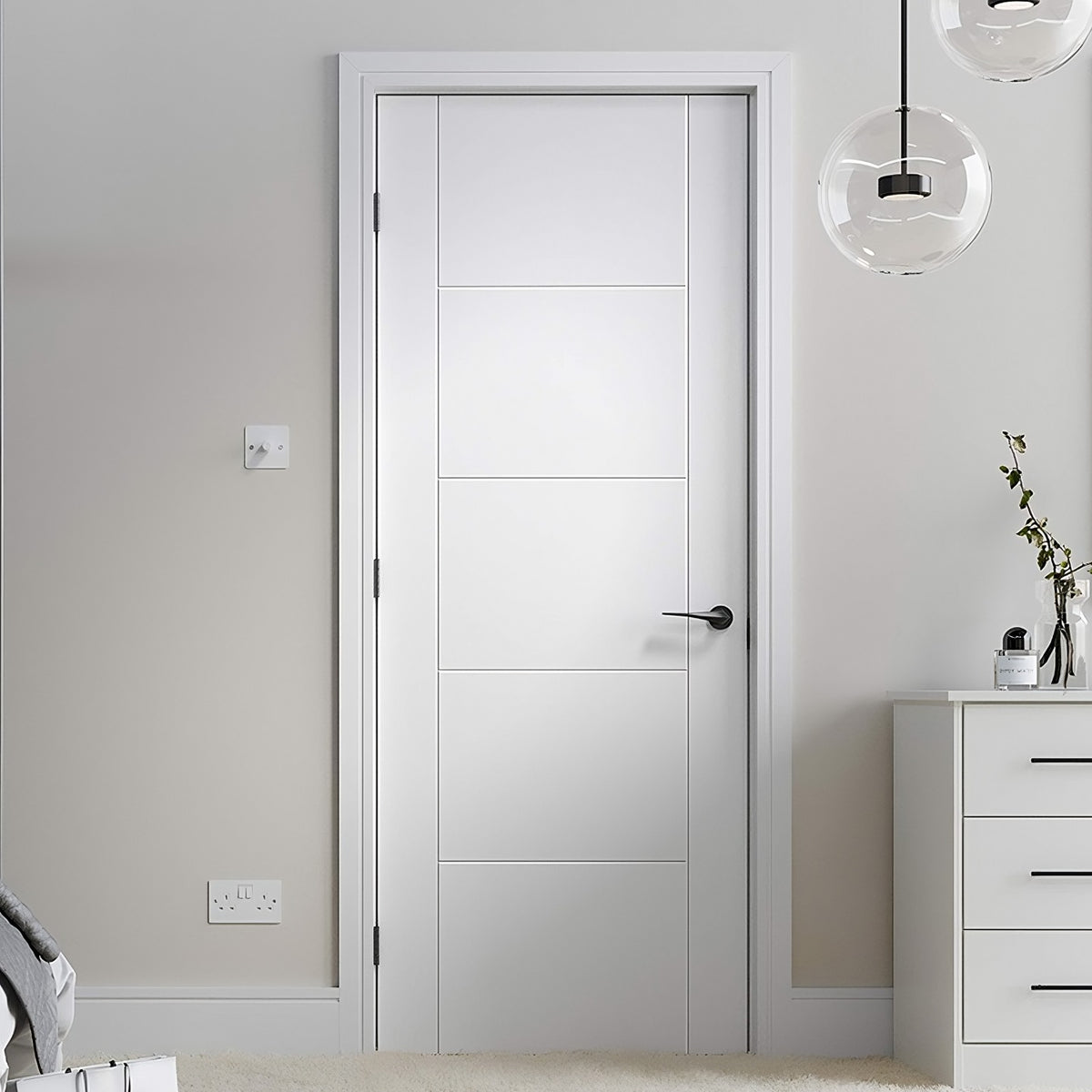 Buy WHITE VANCOUVER 5 PANEL INTERNAL DOOR | Emerald Doors