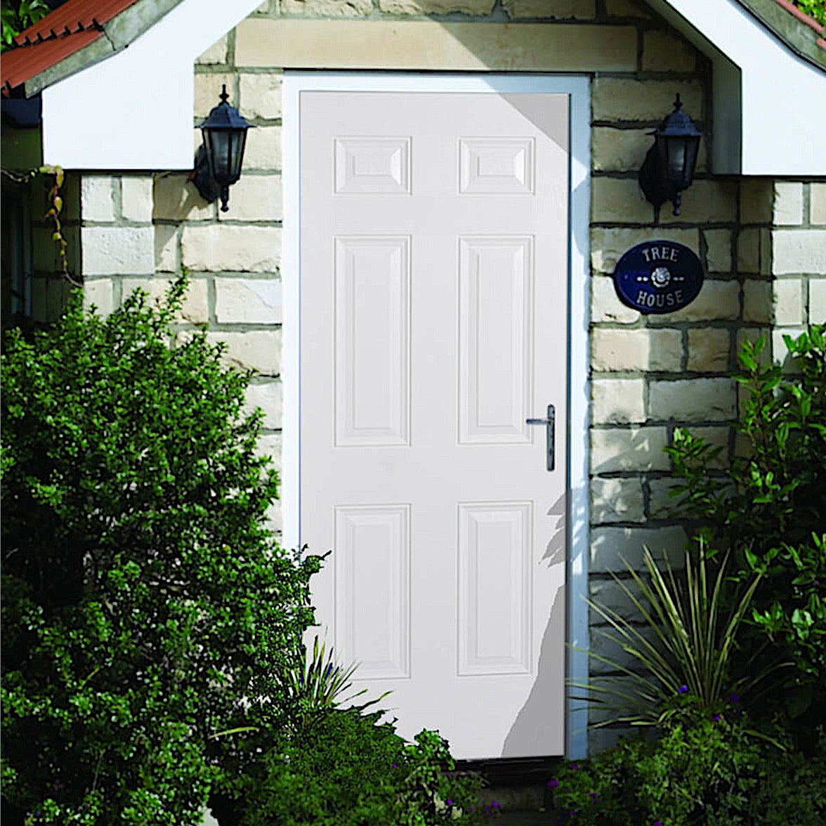 Buy GRP 6 Panel White Composite External Door | Emerald Doors