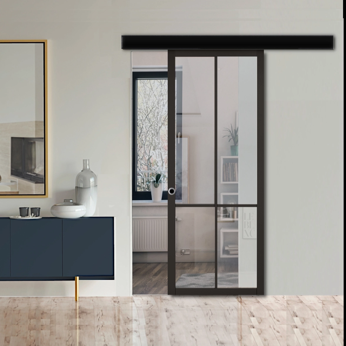 Liberty Clear Glazed Sliding Door Set with Pelmet – Emerald Doors