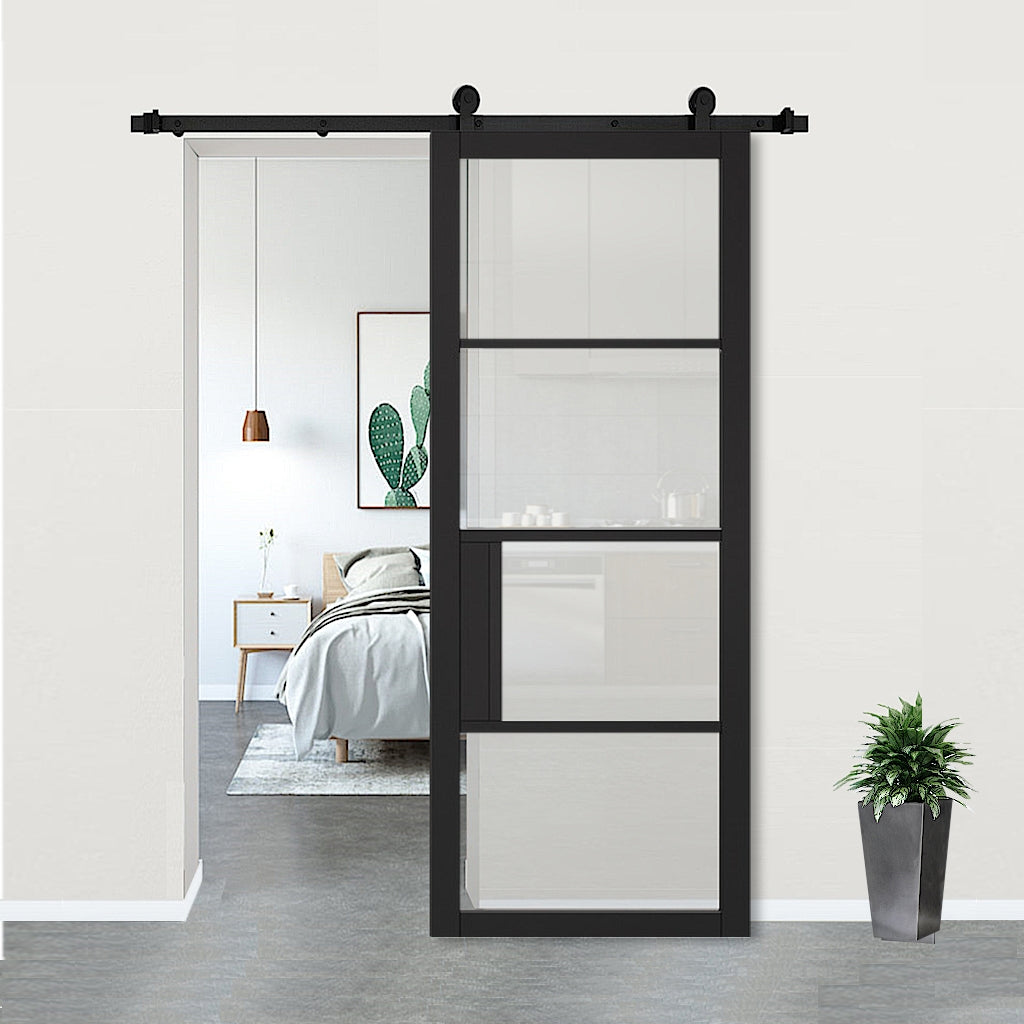 Black Chelsea Door with Top Hung Track | Black Chelsea Doors with ...