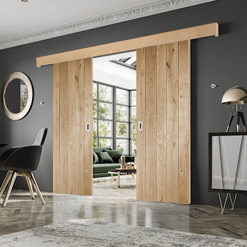 Cottage Oak Sliding Doors | Cottage Sliding Door System | Emerald Doors