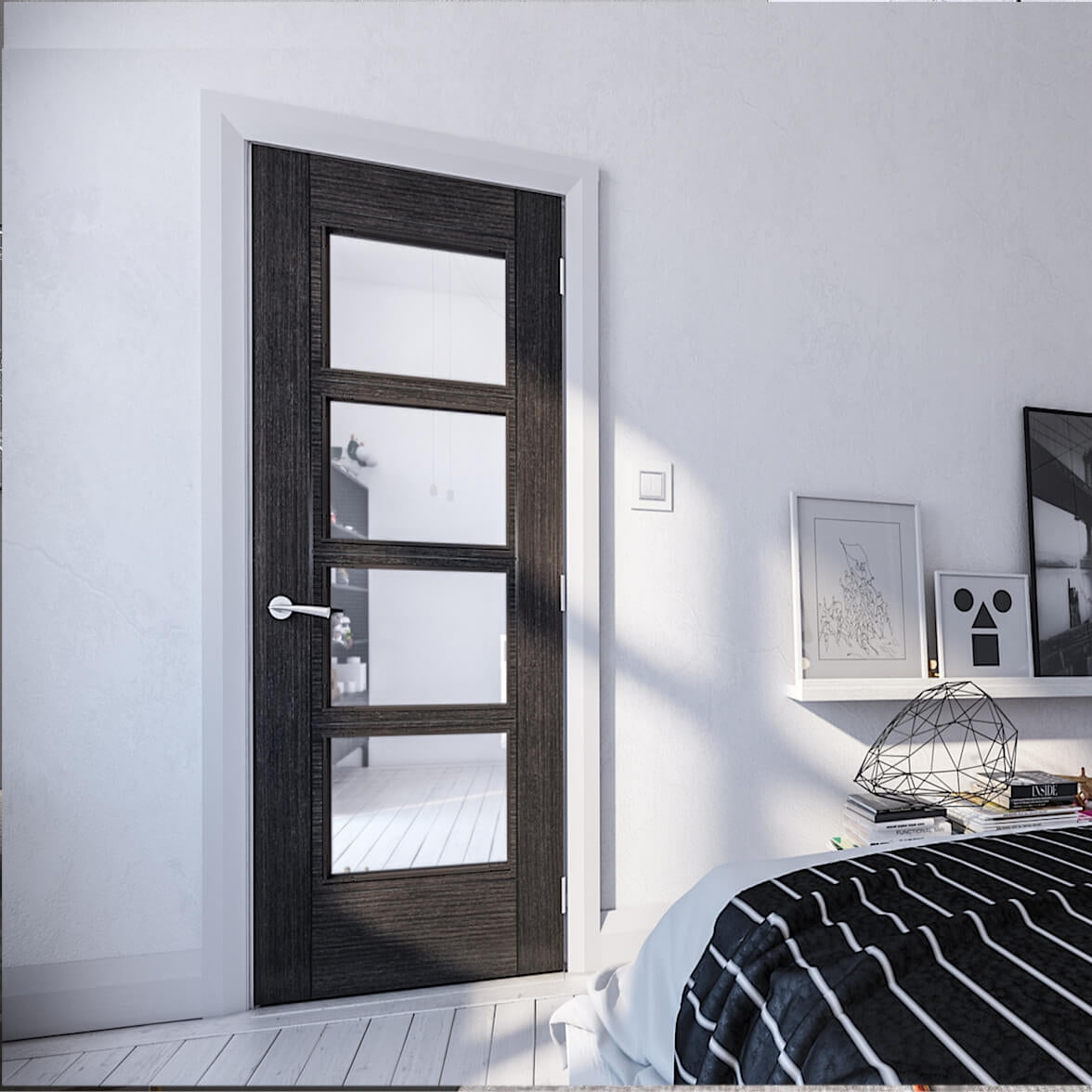 Ash Dark Grey Flush Fire Door | Bespoke Ash Grey Fire Doors | Emerald Doors