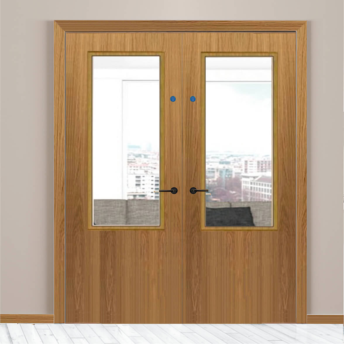 Buy Custom Made Fire Door HBO7 Pair | Emerald Doors
