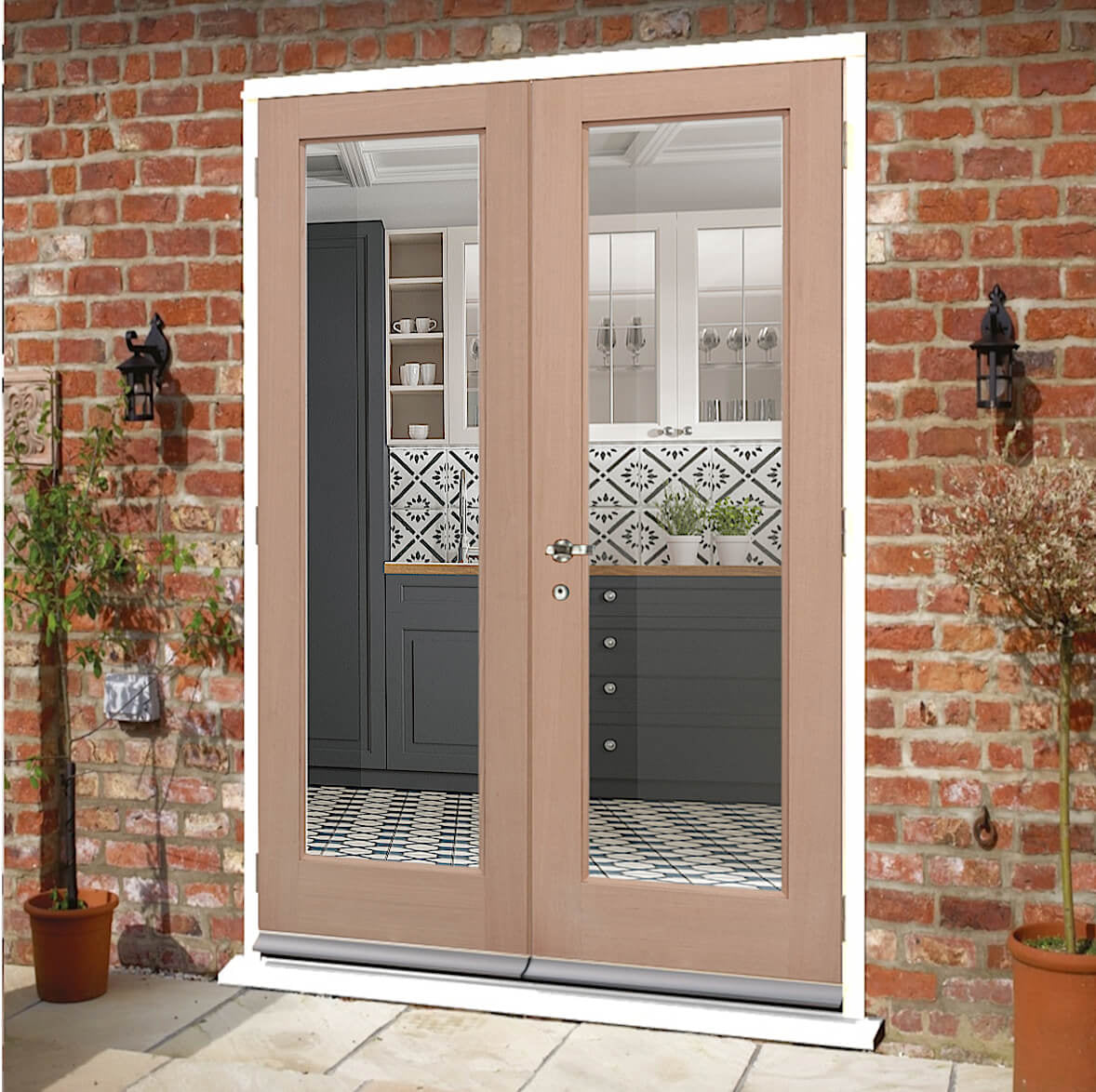 Pattern 20 Unglazed Hemlock External French Doors – Emerald Doors