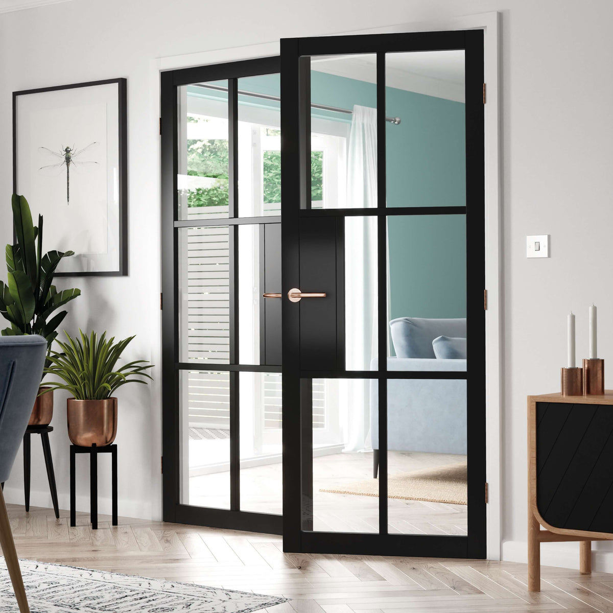 Civic Black Industrial Style Double Doors | Black Industrial Style ...