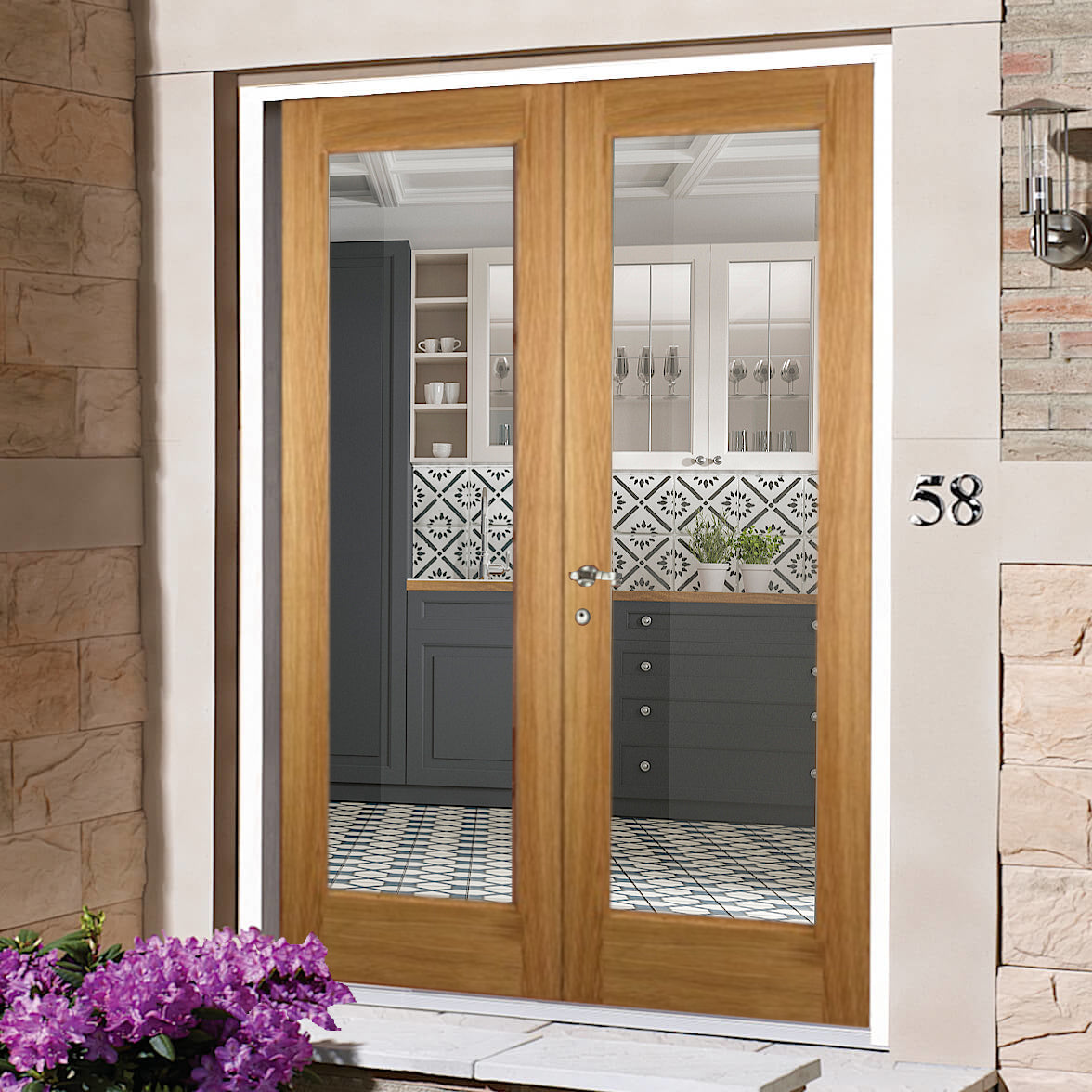 Buy Pattern 20 Oak External French Doors | Emerald Doors