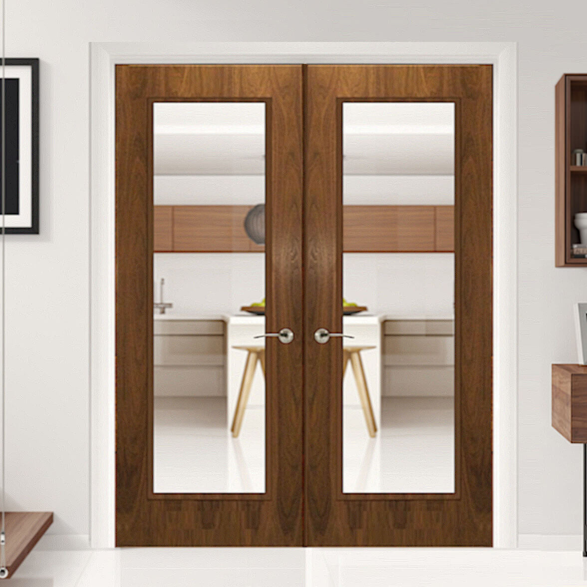 Buy Custom Made 1L Walnut FD Pair | Emerald Doors