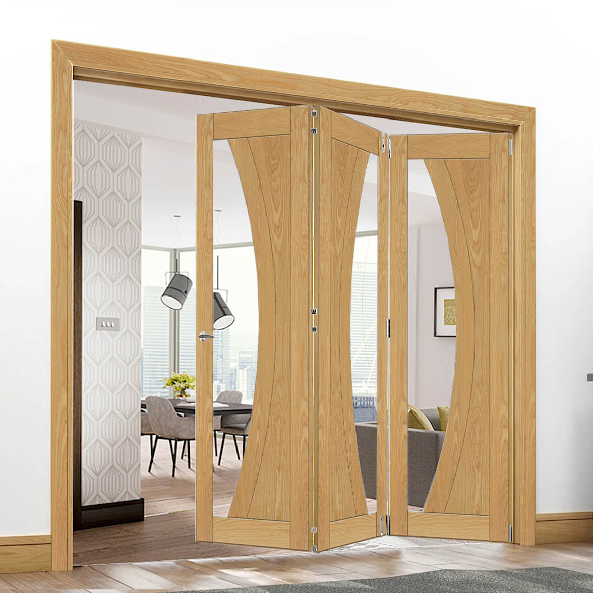 Ravello Oak Room Divider with Clear Glass | Ravello Oak Clear Glazed ...