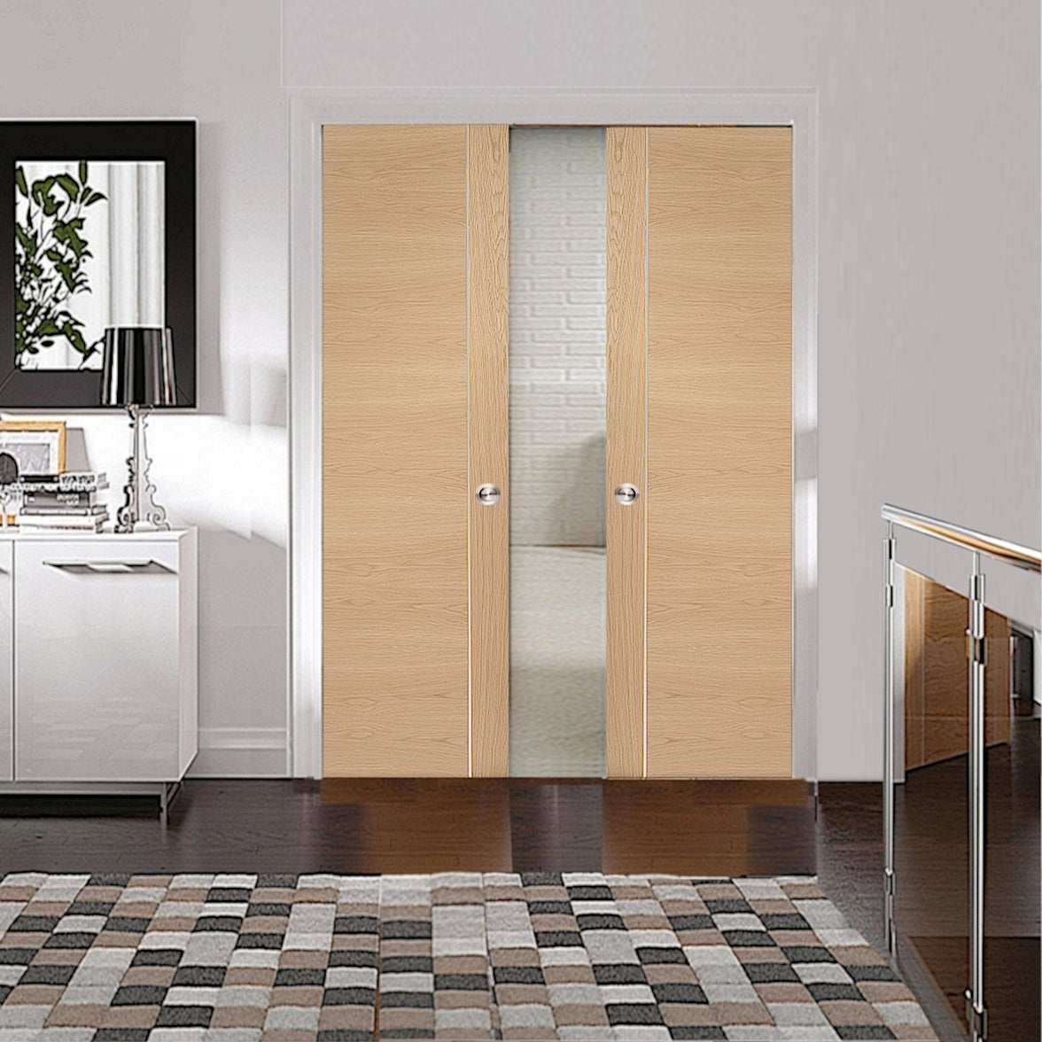 Forli Oak Double Door Pocket Door System | Double Pocket Doors | Pocket ...