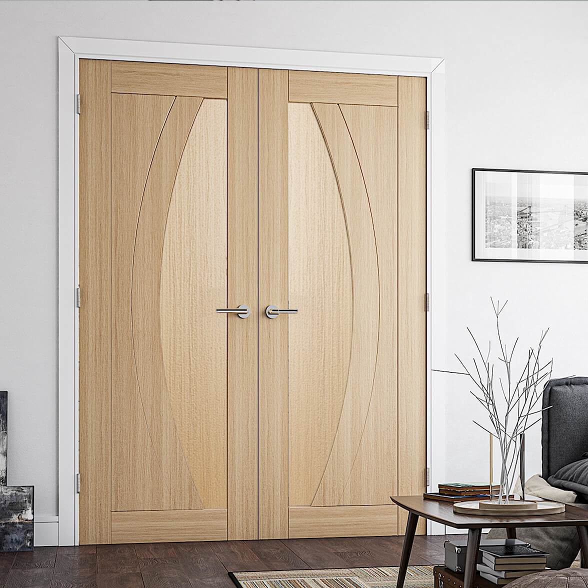 Ravello Oak Glazed Door Pair | Ravello Oak Door Pair | Emerald Doors