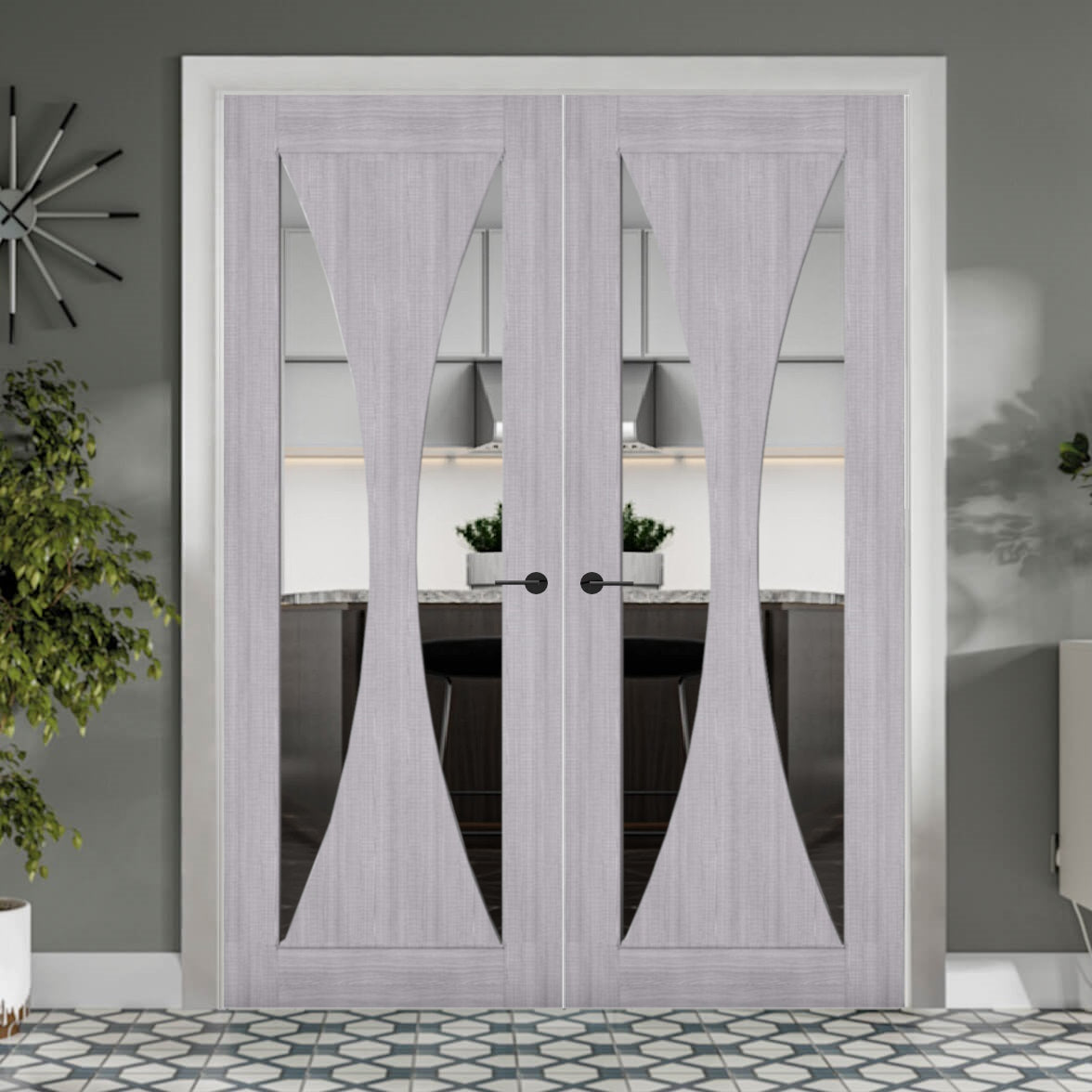 Sorrento Clear Glazed Grey Door Pair | Sorrento Grey Door Pair ...